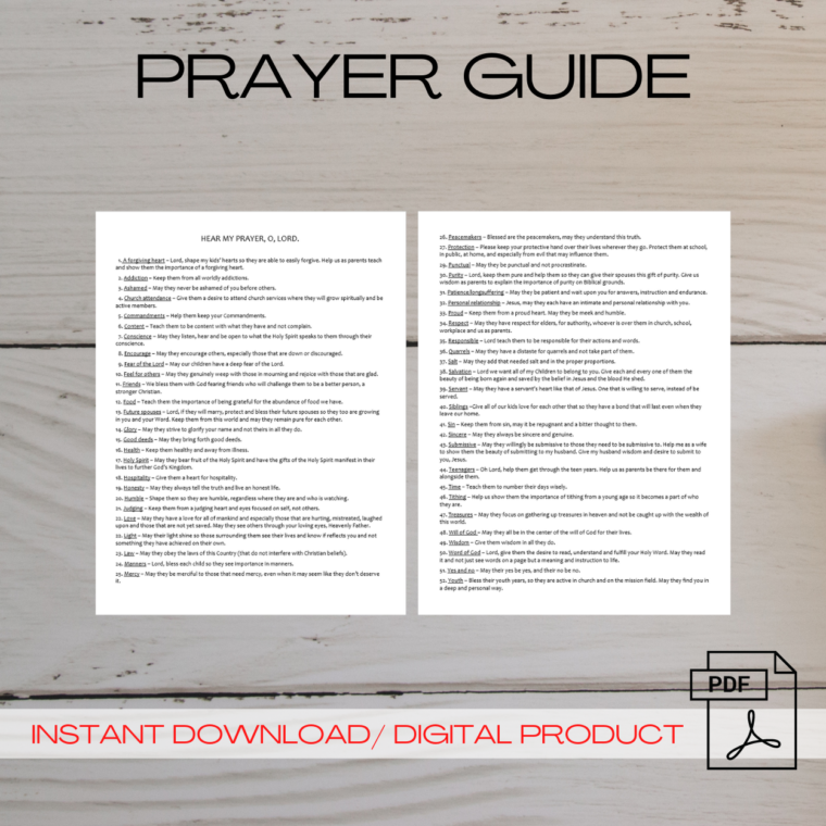 Year Long Prayer Guide for Children - Life in Our Corner