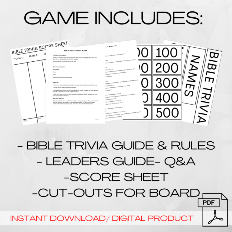 Bible Trivia Game - Life in Our Corner